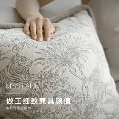 澜品*法式花鸟*燕麦色^提花抱枕 MSML230344S包LAPI客I厅靠N沙发