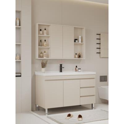 隐藏折叠推拉风水镜RID手落地浴室柜式卫生间能洗智漱台洗脸盆柜