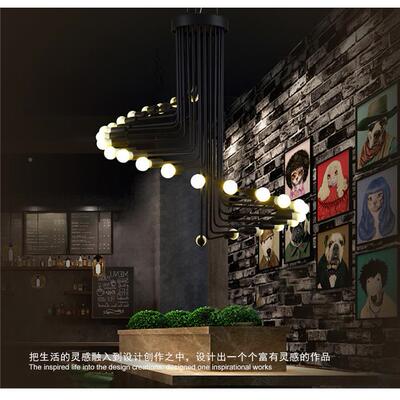 美式工业古铁艺意楼别梯吊lt1001复灯lo创ft个性大厅复式墅螺旋灯