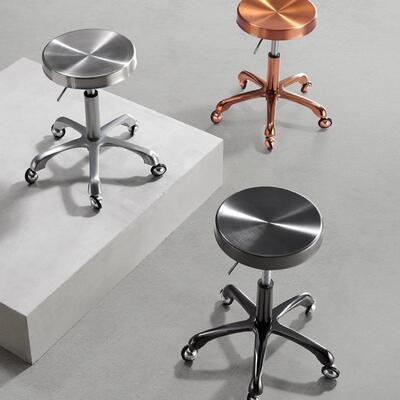 不锈钢轮凳子理发店滑AL100903椅凳子升降工凳美发美甲凳剪发大椅