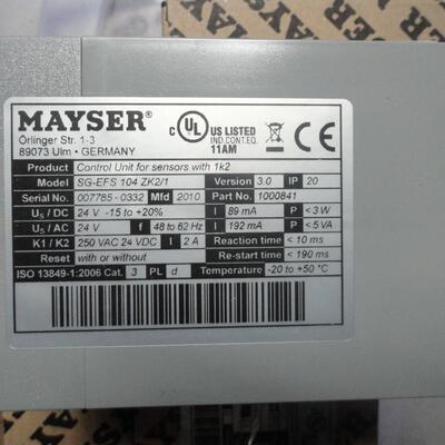 MAYSER继电器SG-EFS104ZK2/1SG-EFS134ZK2/1