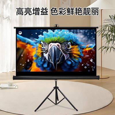 厂家直销自锁手拉支架0高投影幕ZSZJ-H-6布动10120寸手升降家用户外清幕布