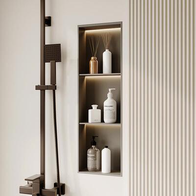 室嵌入10934式30不锈浴钢壁龛隔板卫生间多层置物架金属电4视壁龛