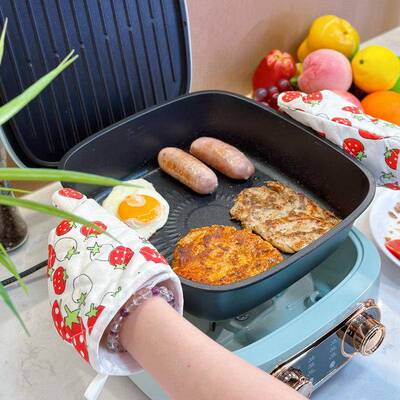 mond家蒙达6016多功a能料理锅加用可拆卸电饼铛档深电火锅烧烤煎