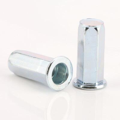 拉碳2钢镀NWB蓝封白平头全六角盲孔拉铆螺母M4-M1闭盲端帽汽车用