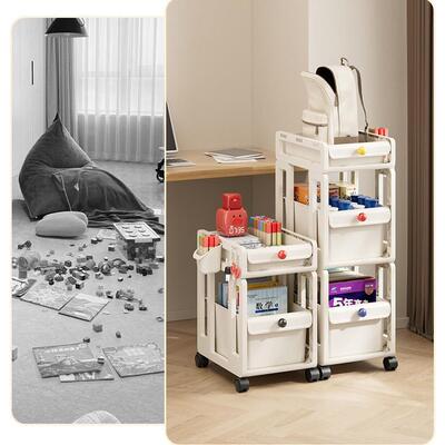 家用放书包下抽滑推轮柜书桌WC34966包置物架可移动小车书本屉收