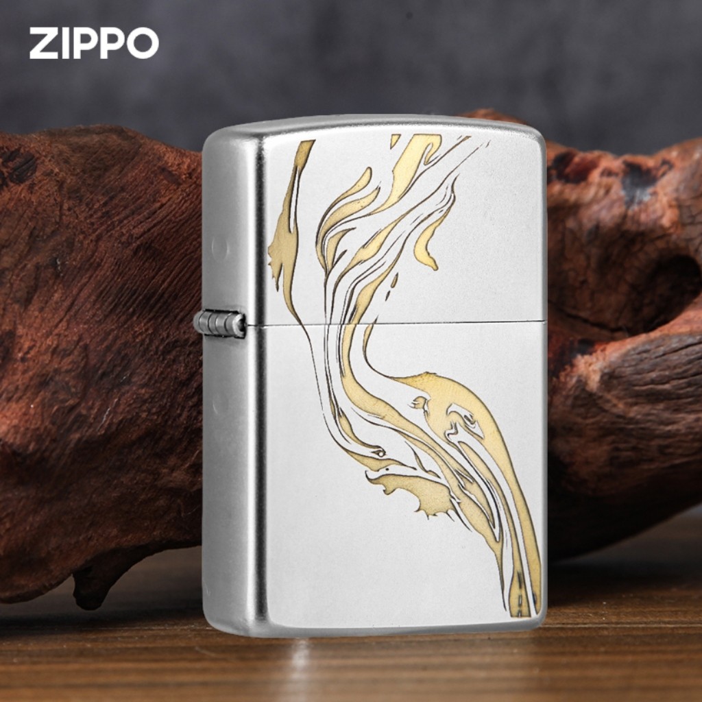 Zippo防风煤油打火机官方正品川流不息生日礼物送男友