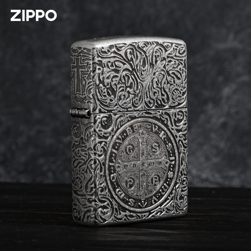 Zippo防风煤油打火机官方正品康斯坦汀仿古银送男友生日礼物男士