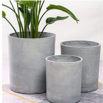 水泥花箱花盆绿植盆栽庭院摆件花盆设计阳台直筒控根容器其他仓央
