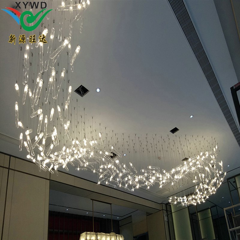 非标工程酒店餐饮灯具售楼部沙盘宴会厅水晶灯简约玻璃挂件吊灯