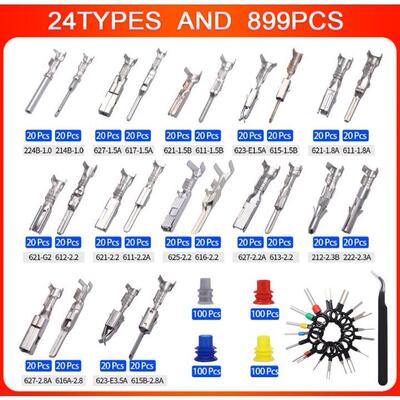 899件24种规格汽2车插针连接器套装.1/1.5/HZV1.8/2/2..3/2.8/35