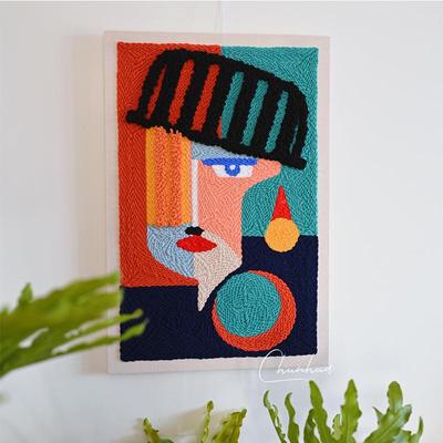 8礼6M0春花手作戳俄罗斯戳绣手工毛线画DIYF76H99SJ材包挂画料送