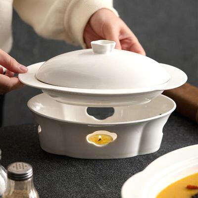 海参鱼翅鲍鱼汤盅酒店高餐饭厅白色档盘创意位上中子式餐90519具