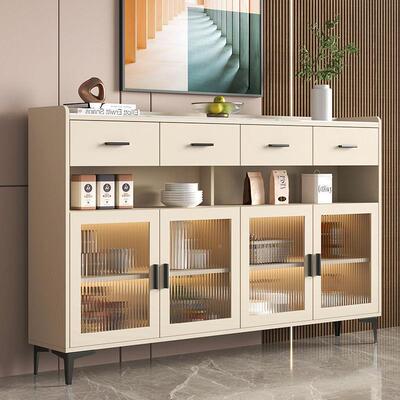 厅0c2m岩板餐边KHR柜碗物柜家用厨房置物柜储柜客餐收纳柜靠墙柜