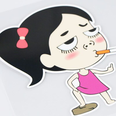 卓贴 女司机提示车贴搞笑卡通新手女孩离我远点实习创意汽车贴纸