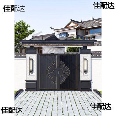 鸿顺子发无品牌/墅铝合金户外庭院大门院不栅栏花园别门锈钢铁艺