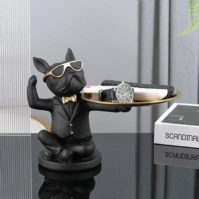 法斗犬玄摆件进关放钥匙收纳托盘客厅门轻柜奢家居吧WAZ台装饰品