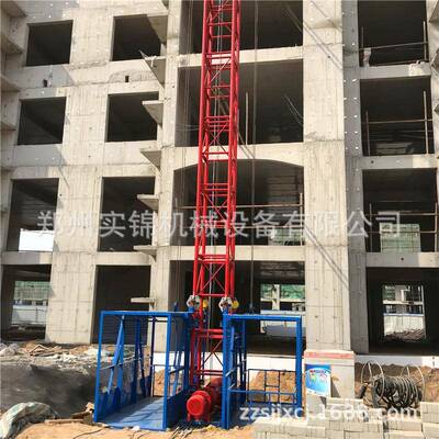 地用筑施建工升降机单柱双笼物料提升机盖AKV装房修上料工货梯厂