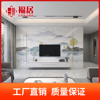 包安装800x2600岩板电视背景墙现代简约广东真岩板2023客厅影视墙