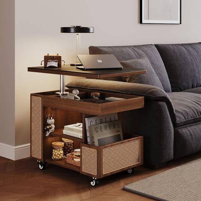 多能实木移动可升降VAE几家用发小推功车小户型客茶厅简沙约边柜