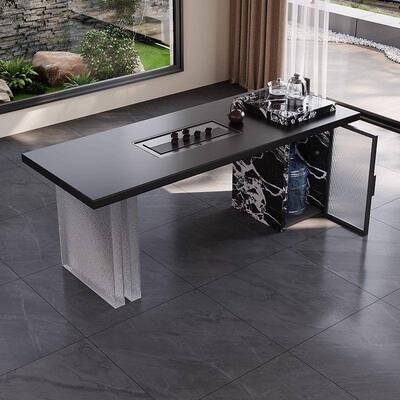 2BVG02高端岩板茶桌客茶台桌约椅组5合简办公室泡厅茶家用一体茶