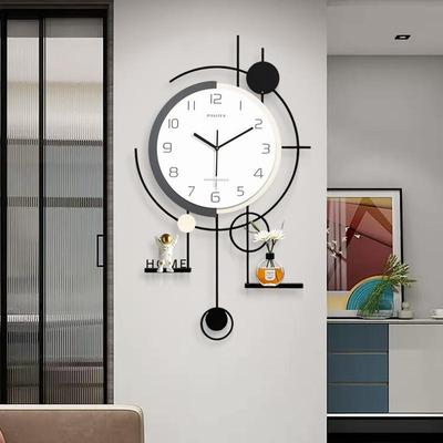 钟表挂客厅家餐厅创意用时挂墙静音数钟钟码LED显示DB00002圆形石