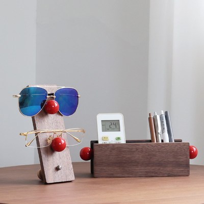 创意胡桃木眼镜收纳架床头眼镜放置架 眼镜店陈列展示架实木高档