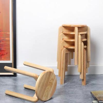 实木靠凳背EXB幼儿厅园小椅子成年客学习小矮子椅方凳圆木凳餐椅