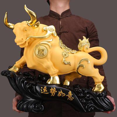 务大号牛摆件高招财客厅装饰品档商办公室桌面开店铺开礼tb-62415