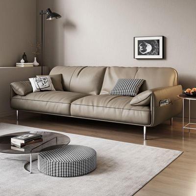 办公室茶沙发组合套装简务约现代会客商接待轻奢UDK皮艺三人几位