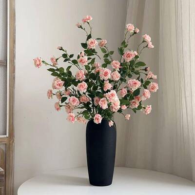 泡玫瑰花仿泡花假花摆设轻奢餐高端JUX桌客厅装真饰家居摆件花
