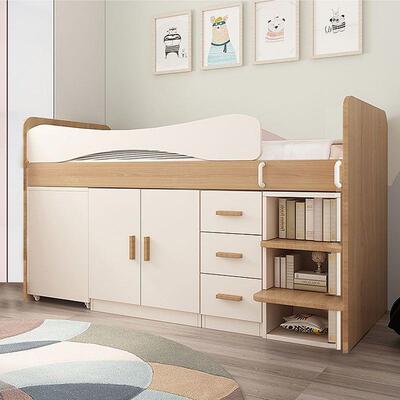 儿童床半床带WMD书桌柜小户型储高多功能0.9米1.2床家衣具组合物
