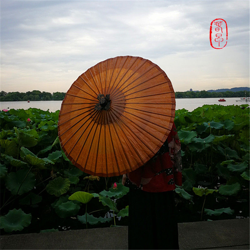 春早正棕油纸伞防雨黑色工艺伞舞蹈伞道具伞婚庆伞古风伞有子伞