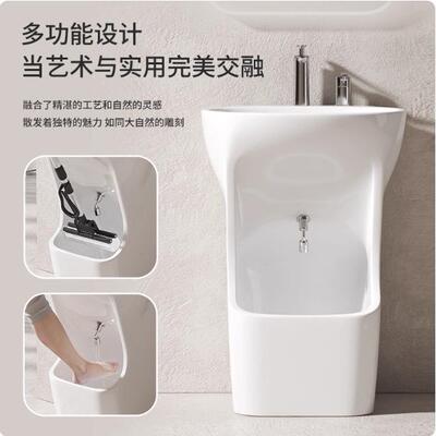 靓勒中东家用立洗手洗面洗脚盆两用小布外53426型落地柱式节水户