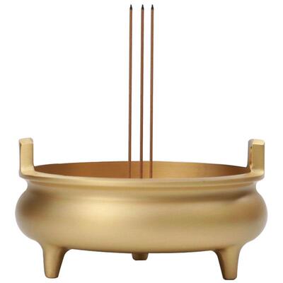 巅香炉纯黄铜ZD60096家用室内佛竹供香薰炉大明宣德炉紫供奉焚签