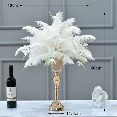 假花仿k真花奢高档羽毛桌花摆件酒店酒8788吧tv宴桌面轻会装饰餐