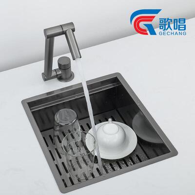 你吧台水槽餐边柜迷小单槽水池中台隐形隐式带盖岛2933纳米不藏锈