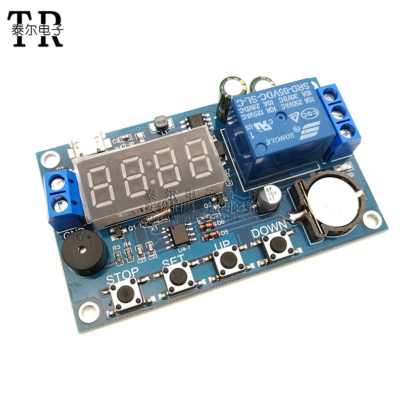 定时开关模块5V12V 220V 实时定时继电器 带时间时钟电子时控开关