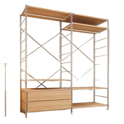 日式放式衣帽间QCP简落地约挂架卧衣室衣帽架置物架衣架加粗款开