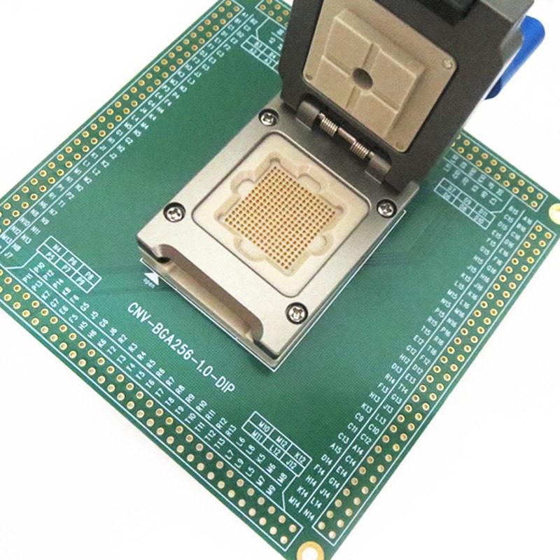 FBGA256探针测试芯片夹具BGA256定制BGA256IC老化烧录座程式设计