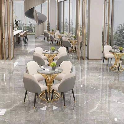 闲4岩S店洽谈桌椅组合接待休桌椅合组小圆桌商用桌子会客PHK桌板