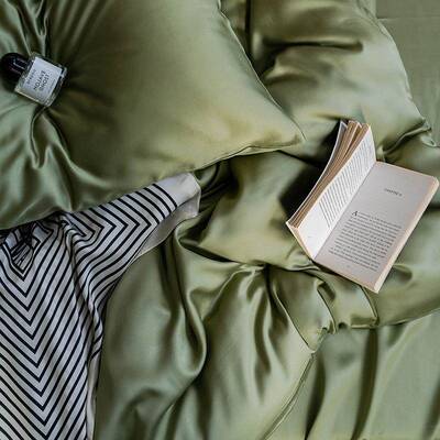 62023-9980支天面双四件套床笠款纯色季丝滑裸睡夏真丝床上丝用品