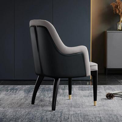 意式极简背轻奢餐家餐用简椅约GCY01靠椅餐桌椅不锈钢厅高弹海绵