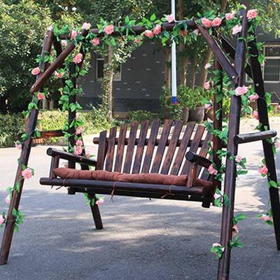 炭防腐木千户外庭院0人金典秋原木化大秋千室内吊椅室外花双园摇