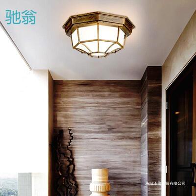 室外古阳台入户门口过道走廊吸顶户灯欧式复外防水AVH防潮八角灯