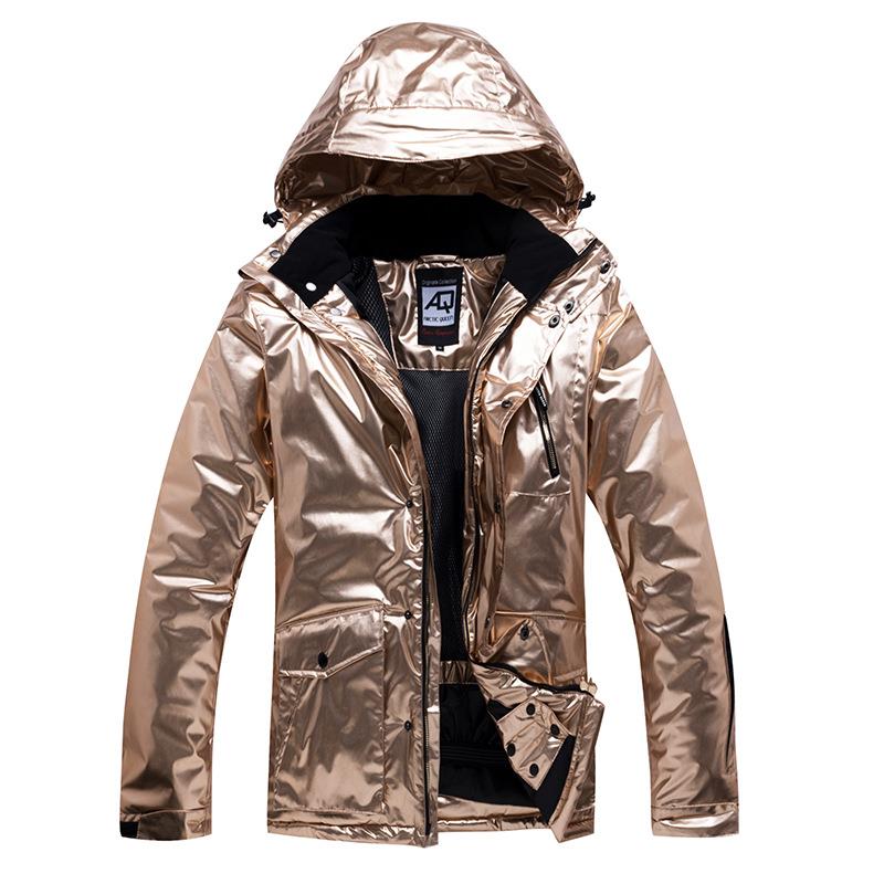 新款亮面滑雪服单双板雪服情侣运动户外保暖外套