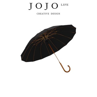 JOJOS L. PD.Dian.16骨加大长柄雨伞男士加厚加固结实  钿尺