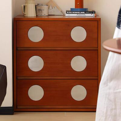 余弦家具中古斗柜落地储物柜沙发边柜卧室床头柜三斗小户型收纳柜