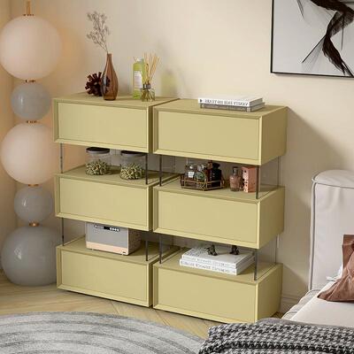 意式极简现柜烤漆悬浮三斗物UFS柜简约代设计师收纳实木抽屉卧室