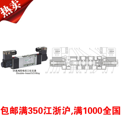 浙江亿日气动Easun电磁阀4V130 230 330 430(C.E.P)-01 02 03 04